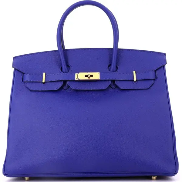 HERMES Birkin Handbag Blue Epsom With Gold Hardware 35 - Bleu Electrique