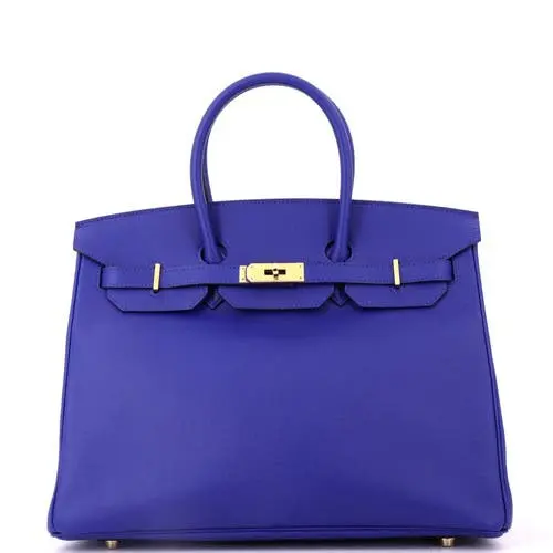 Hermès Birkin Handbag Epsom With Gold Hardware 35 - Blue