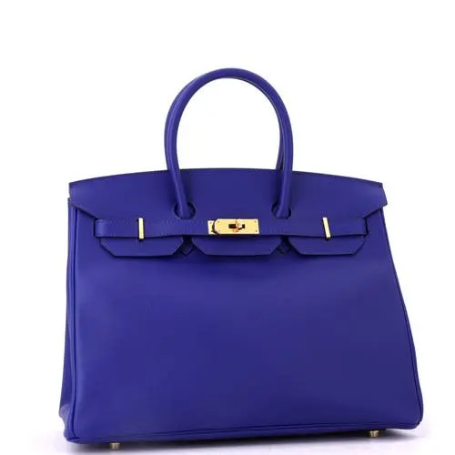 Hermès Birkin Handbag Epsom With Gold Hardware 35 - Blue