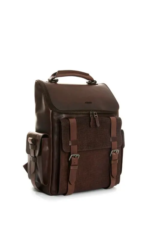 VELEZ Leather Archaeology Backpack - Dark Brown