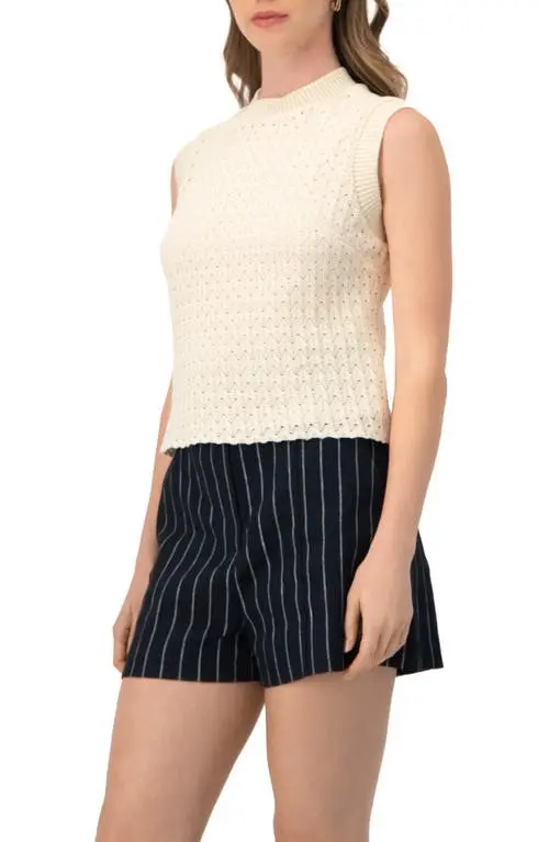 IVONNE Sleeveless Knitted Top - Natural