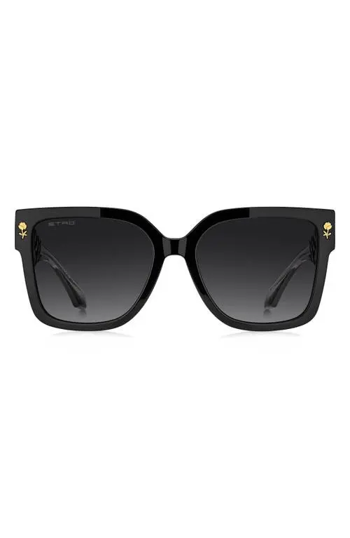 Etro 57mm Square Sunglasses - Black/dark Grey Sf