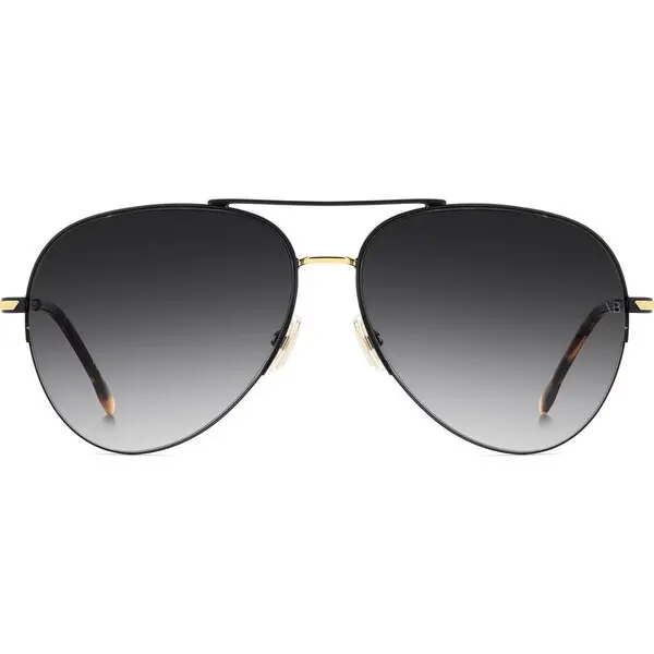 Victoria Beckham Pilot 62mm Aviator Sunglasses - Black Gold/dark Grey Sf