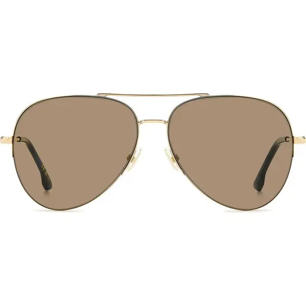 Victoria Beckham Pilot 62mm Aviator Sunglasses - Gold Blue/brown