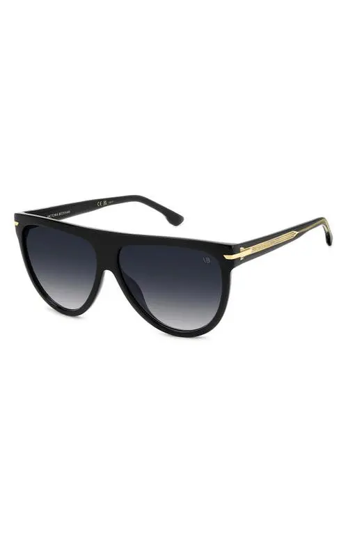 Victoria Beckham 60mm Flat Top Sunglasses - Black Crystal/dk Blue Sf