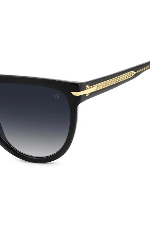 Victoria Beckham 60mm Flat Top Sunglasses - Black Crystal/dk Blue Sf