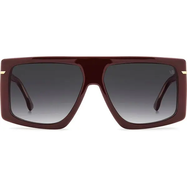 Victoria Beckham 59mm Rectangular Sunglasses - Burgundy/dark Grey Sf