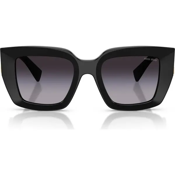Miu Miu 51mm Square Sunglasses - Black/gradient Grey