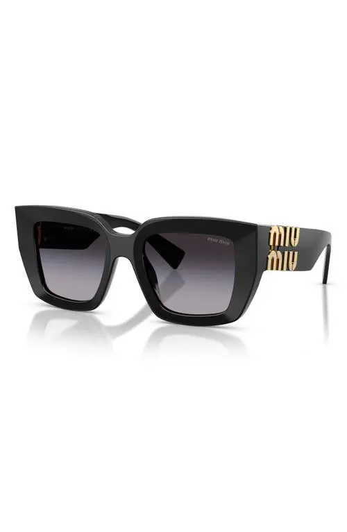 Miu Miu 51mm Square Sunglasses - Black/gradient Grey