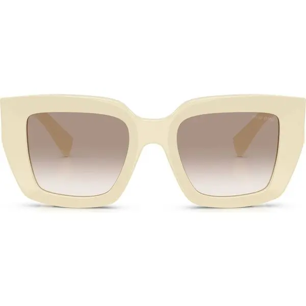 Miu Miu 51mm Square Sunglasses - Milk/clear Gradient Brown