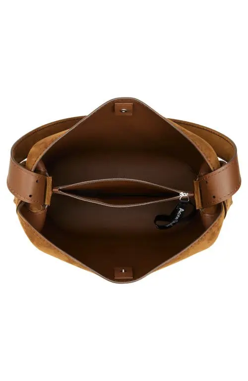 Acne Studios Midi Musubi Suede Shoulder Bag - Cognac Brown