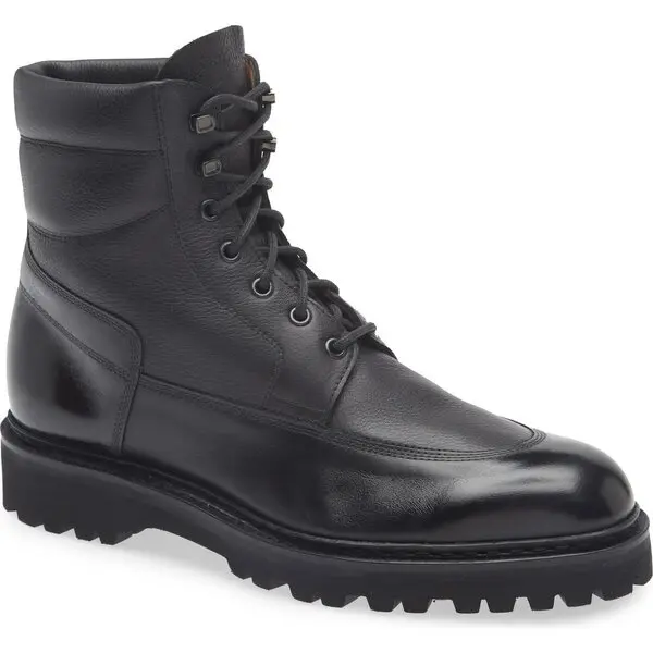 John Lobb Peak Longwing Lugged Ankle Boot - Black/black