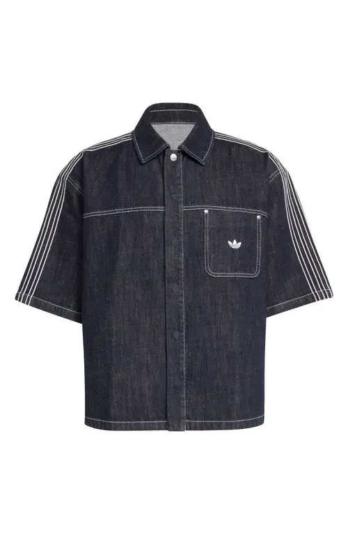 Adidas Denim Short Sleeve Button-up Shirt