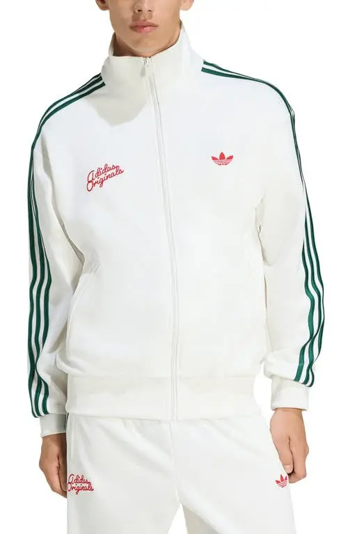 Adidas Firebird Roses Track Jacket - Off White/collegiate Green