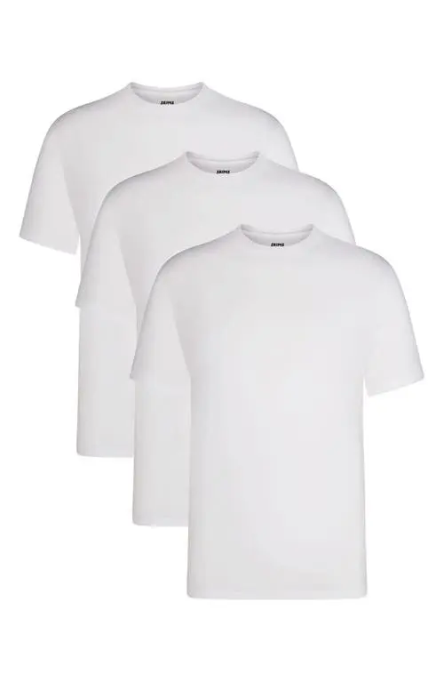 SKIMS Lightweight 3-pack Cotton T-shirts - Chalk