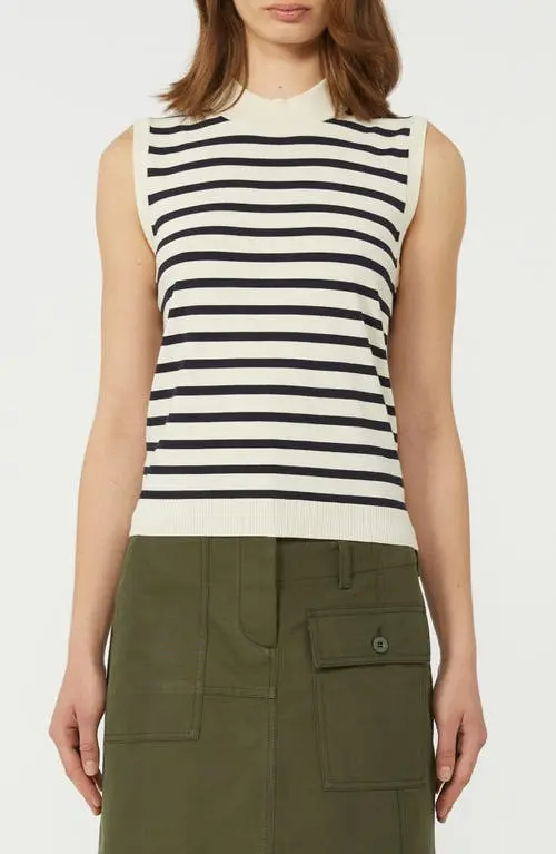 Max Mara Stallo Stripe Sleeveless Sweater - Navy