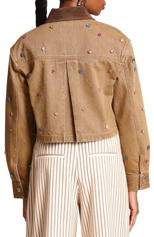 Avec Les Filles Embellished Cropped Barn Jacket