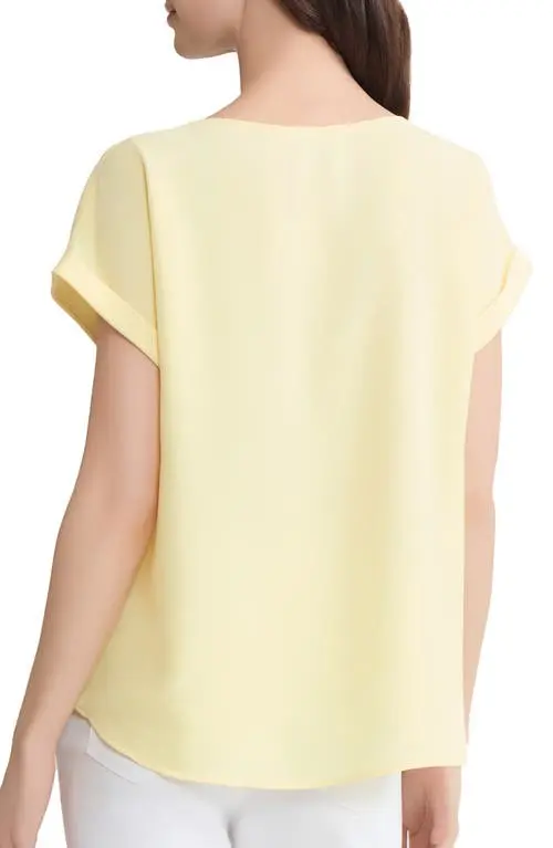 Jones New York Button Side Short Sleeve Top - Cornsilk