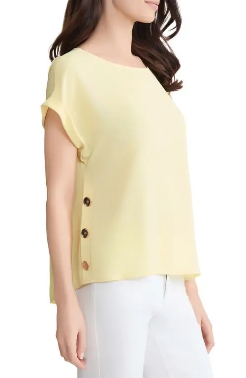 Jones New York Button Side Short Sleeve Top - Cornsilk