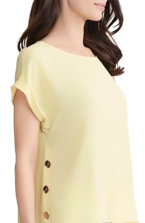 Jones New York Button Side Short Sleeve Top - Cornsilk