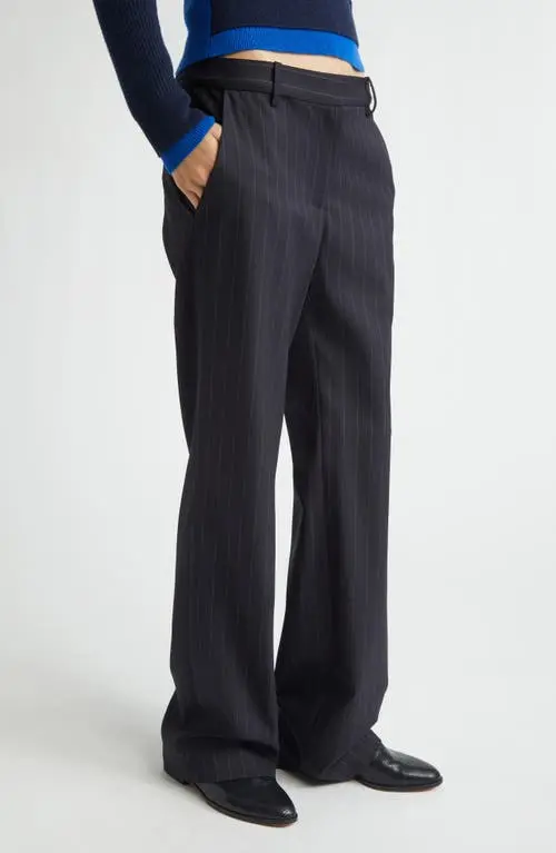 Monse Pinstripe Stretch Wool Corset Tailored Pants