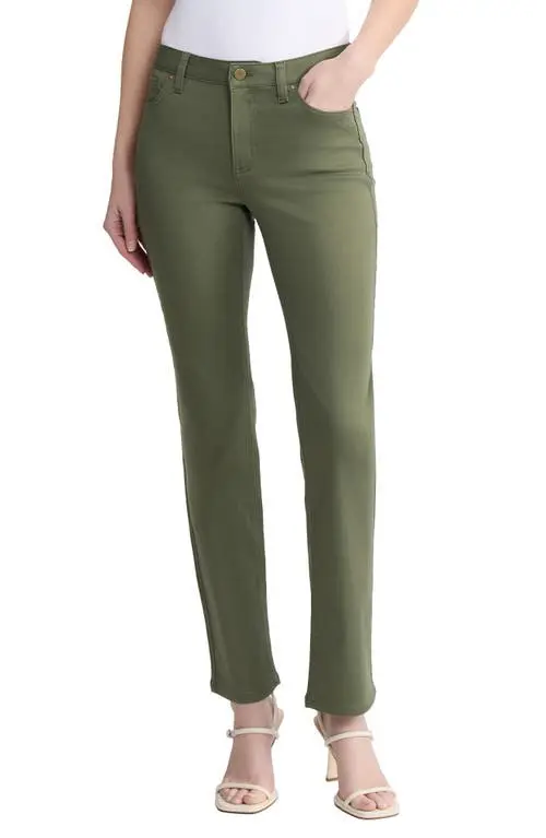 Jones New York Lexington Straight-leg Pants - Fatigue Green