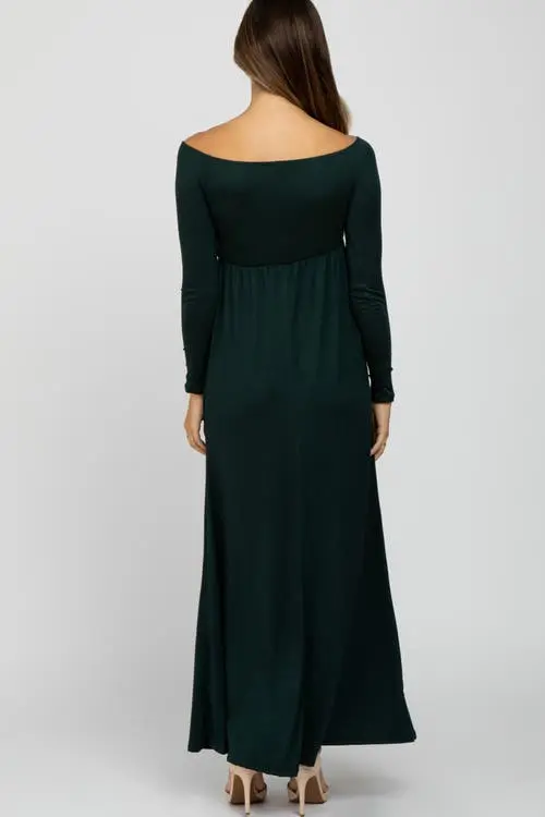 PINKBLUSH Wrap Front Empire Waist Maxi Dress
