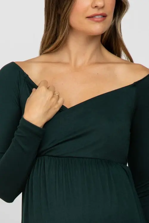 PINKBLUSH Wrap Front Empire Waist Maxi Dress