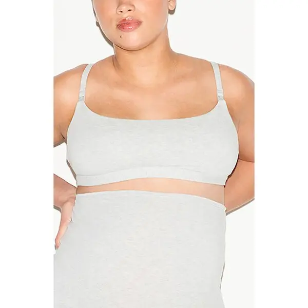 SKIMS 2-pack Jersey Maternity/nursing Bralettes - Light Heather Grey