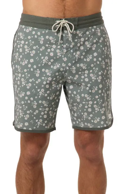 O'Neill Cruzer Stripe Scallop Board Shorts - Mulled Basil