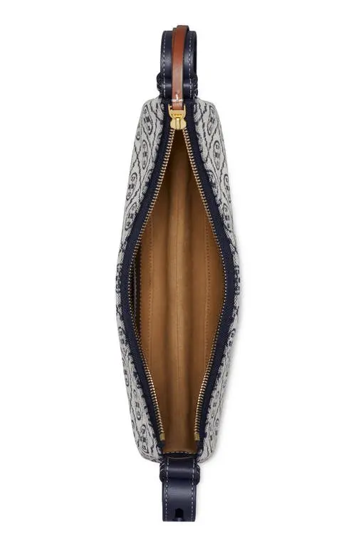 Tory Burch Romy T Monogram Half Moon Shoulder Bag - Tory Navy