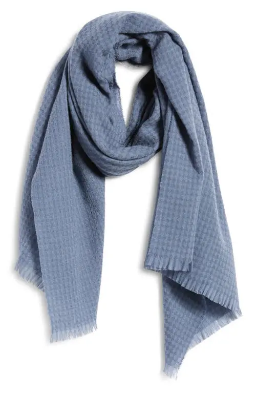 Vince Check Cashmere & Wool Scarf - Azul