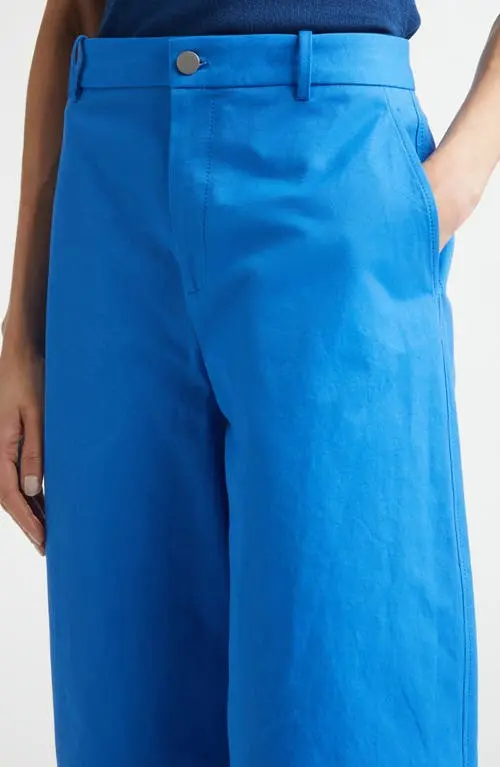 Partow High-waist Barrel Leg Cotton Pants - Azure