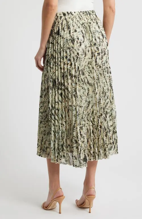 Anne Klein Printed Pleated Maxi Skirt
