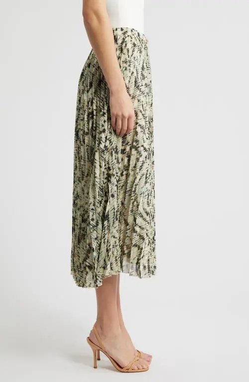 Anne Klein Printed Pleated Maxi Skirt