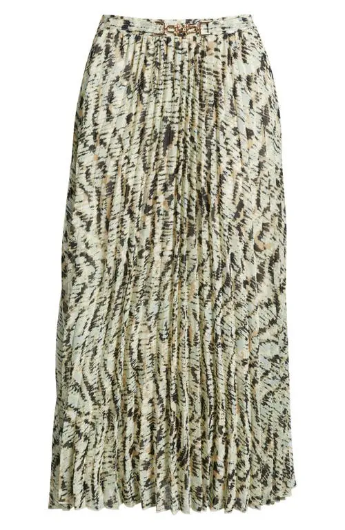 Anne Klein Printed Pleated Maxi Skirt