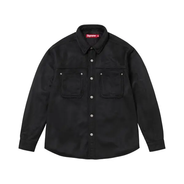 Supreme Faux Suede Snap Shirt - Black