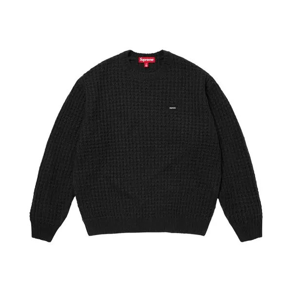 Supreme Small Box Waffle Sweater - Black