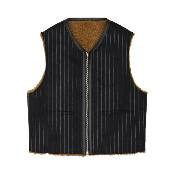 DENIM TEARS Pinstripe Shearling Vest
