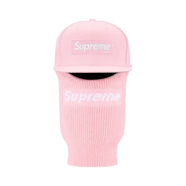 Supreme Box Logo Cap And Balaclava - Pink