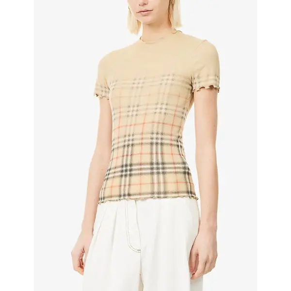 Burberry Stretch-cotton Gradient-check Top