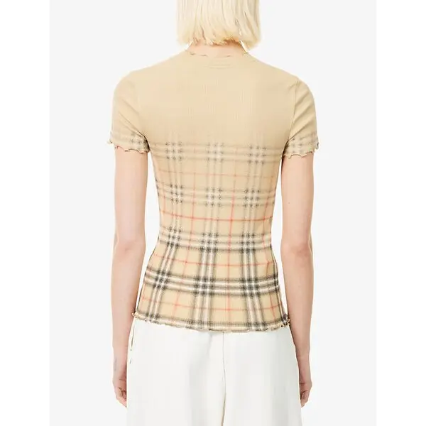 Burberry Stretch-cotton Gradient-check Top