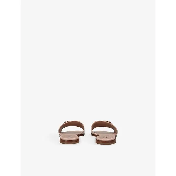 Valentino Garavani Vlogo Signature Patent-leather Slides - Blush