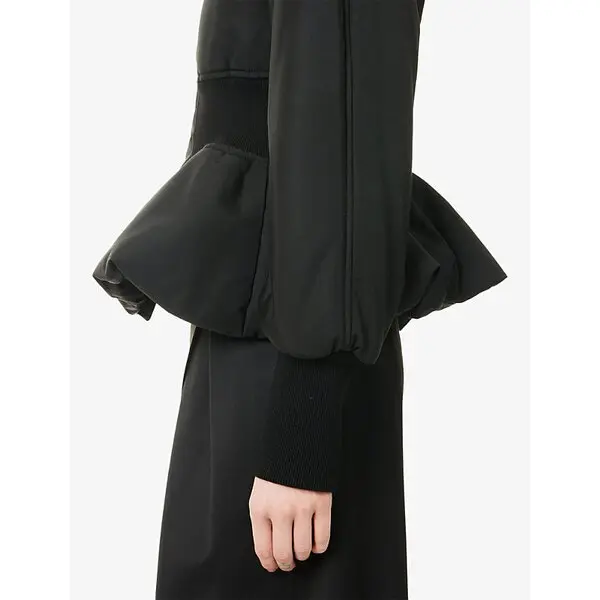 Alaïa Woven Peplum-hem Bomber Jacket