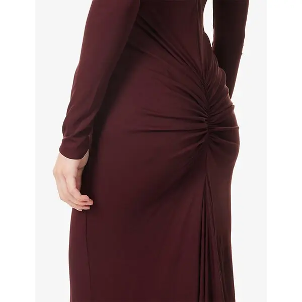 jersey gown dresses Long Fitted Open Back Jersey Prom Dress