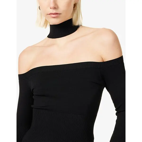 Simkhai Lila Off-shoulder Stretch-knit Top - Black