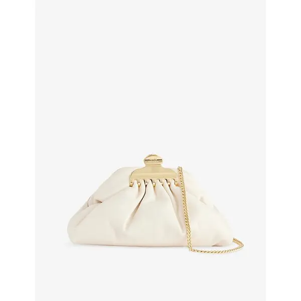 Marc Jacobs The Glam Small Claw Clip Leather Clutch Bag - Ivory