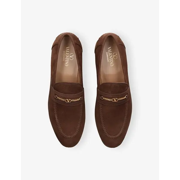 Valentino Garavani Vlogo Signature Suede Loafers