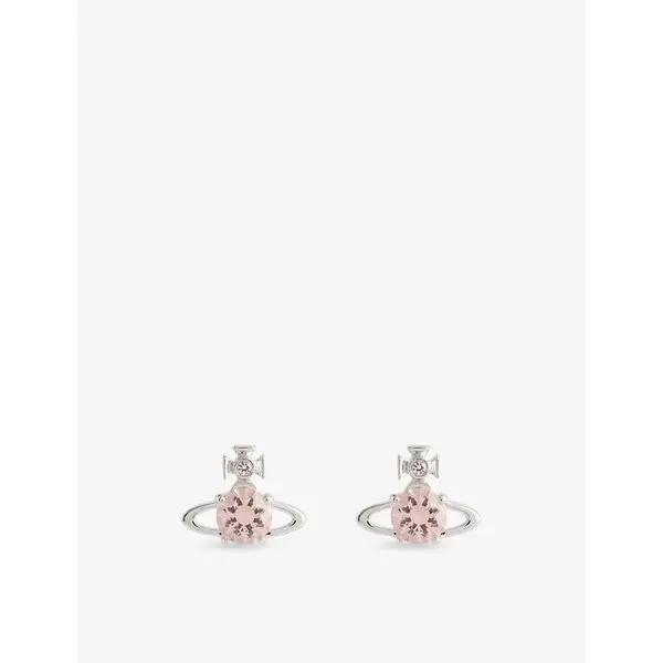 VIVIENNE WESTWOOD Reina Stud Earrings - Platinum / Champagne Cz