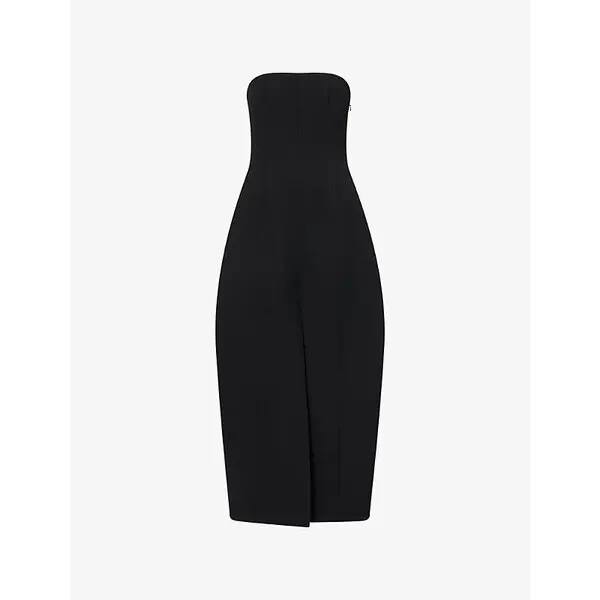 Alaïa Strapless Wool Midi Dress